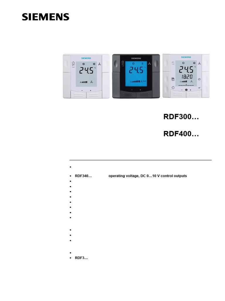 Flush-Mounted Room Thermostats Guide | PDF | Thermostat | Switch