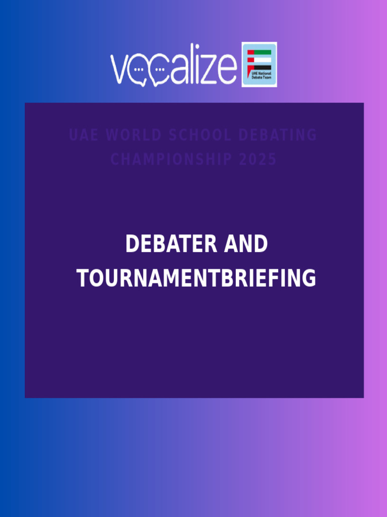 UAE WSDC Debaters Briefing | PDF | Argument