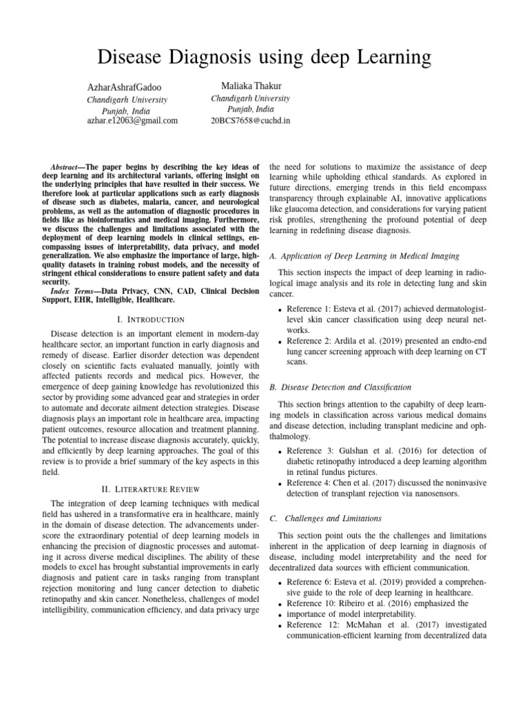 Research Paper Disease Diagnosis Using Deep Learni - 240513 - 130934 ...