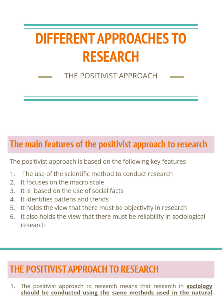 POSITIVIST MHM APPROACH TO RESEARCH | PDF | Positivism | Sociology
