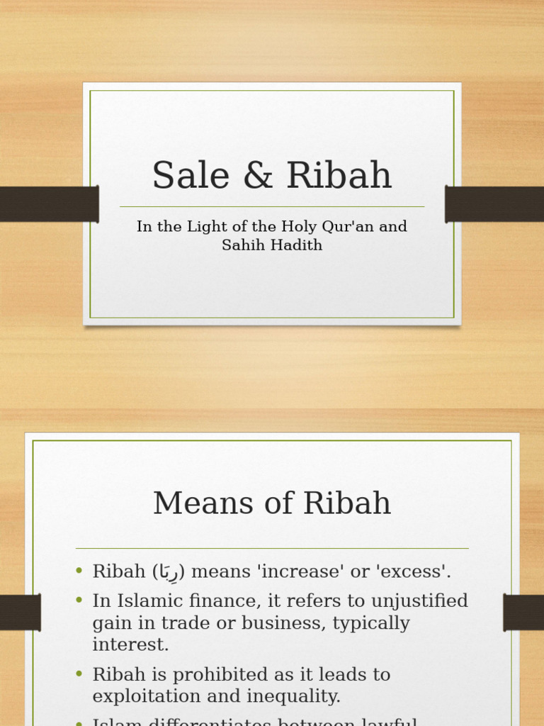 Sale and Ribah Presentation | PDF
