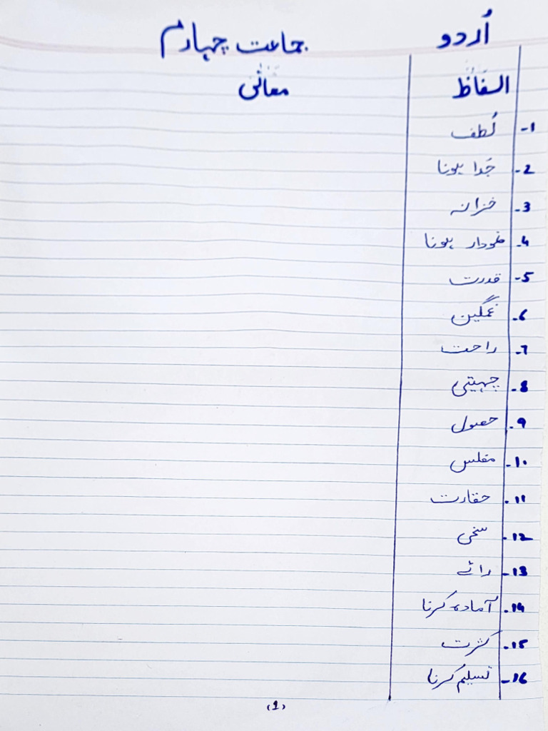 Grade 4 Urdu Worksheets Final Term PDF | PDF