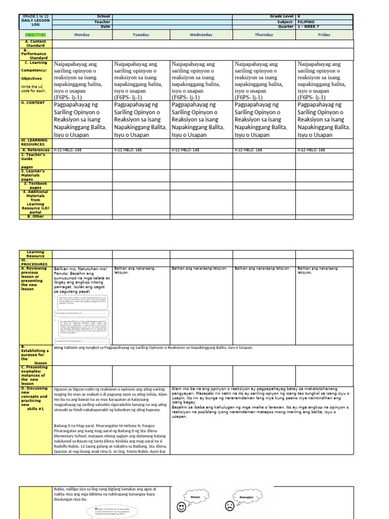 WEEK7-dll-FILIPINO | PDF
