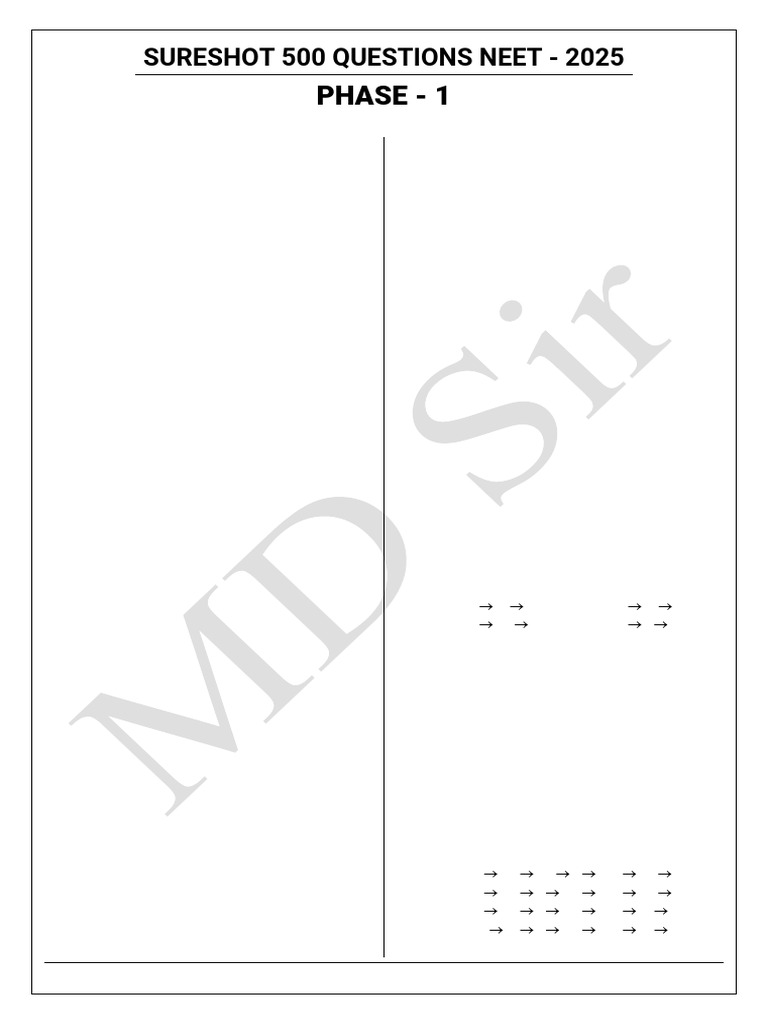 SURESHOT 500 Questions_NEET-2025_Zoology_Phase-1_Question | PDF | Blood ...