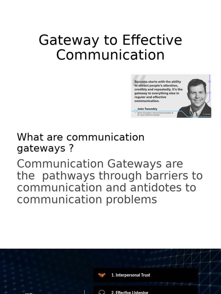 Gateways to Effective Communication | PDF | Nonverbal Communication ...