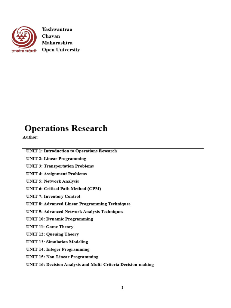 Operations Research | PDF | Linear Programming | Mathematical Optimization
