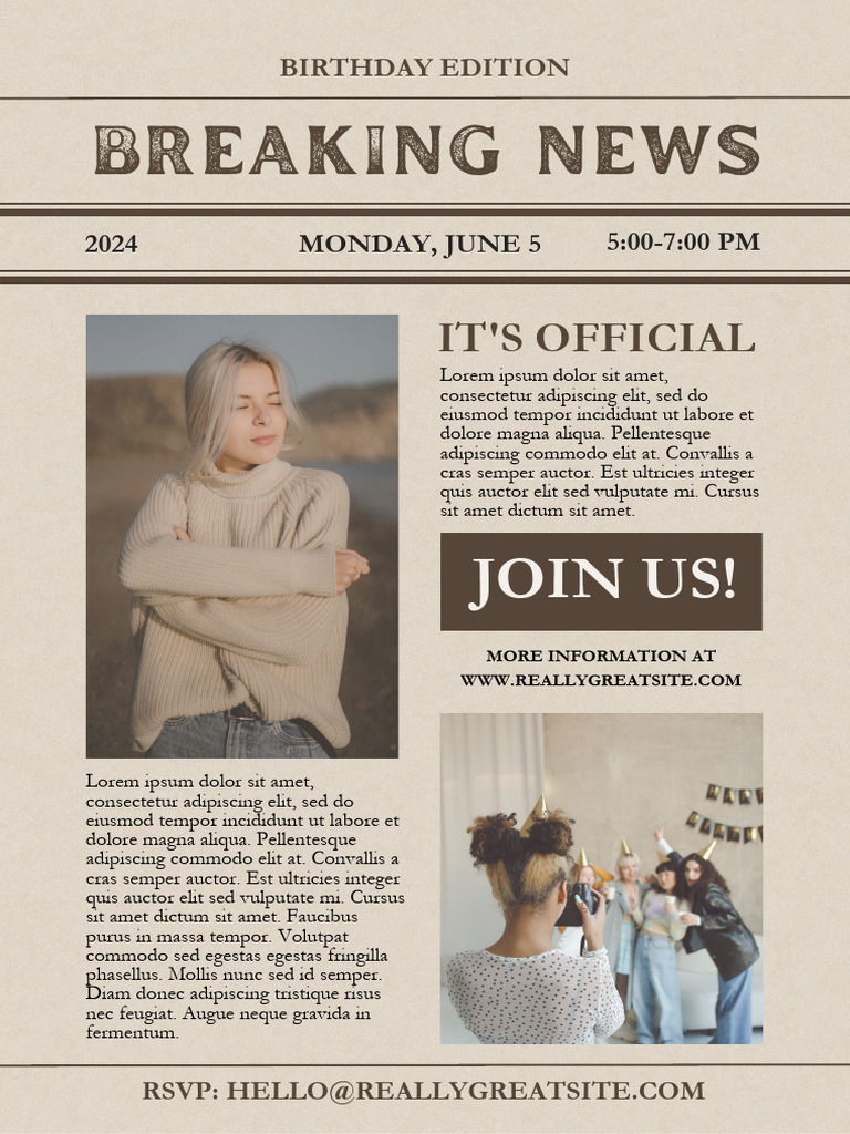 Vintage Newspaper Beige Style | PDF