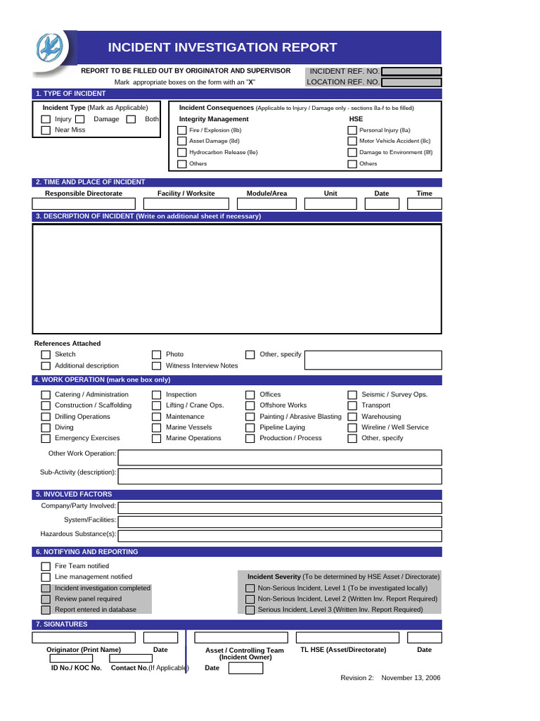 GE 044 Incident Report Form | PDF | Water | Petroleum