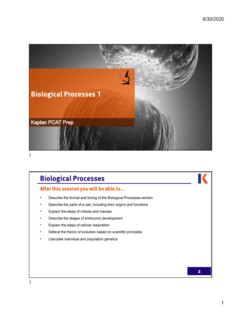 PCAT Bio Proc 1 Annotated-1 | PDF | Dominance (Genetics) | Meiosis