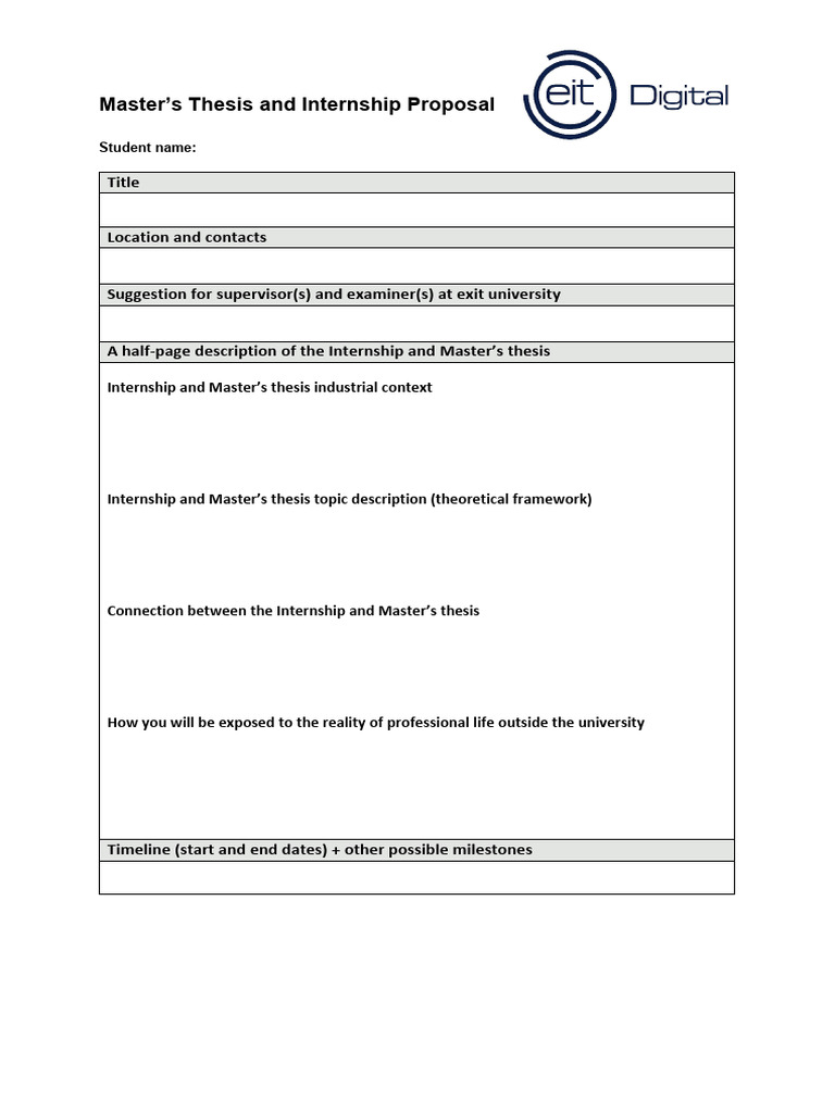 Template Internship Proposal and Internship Report 2023 | PDF