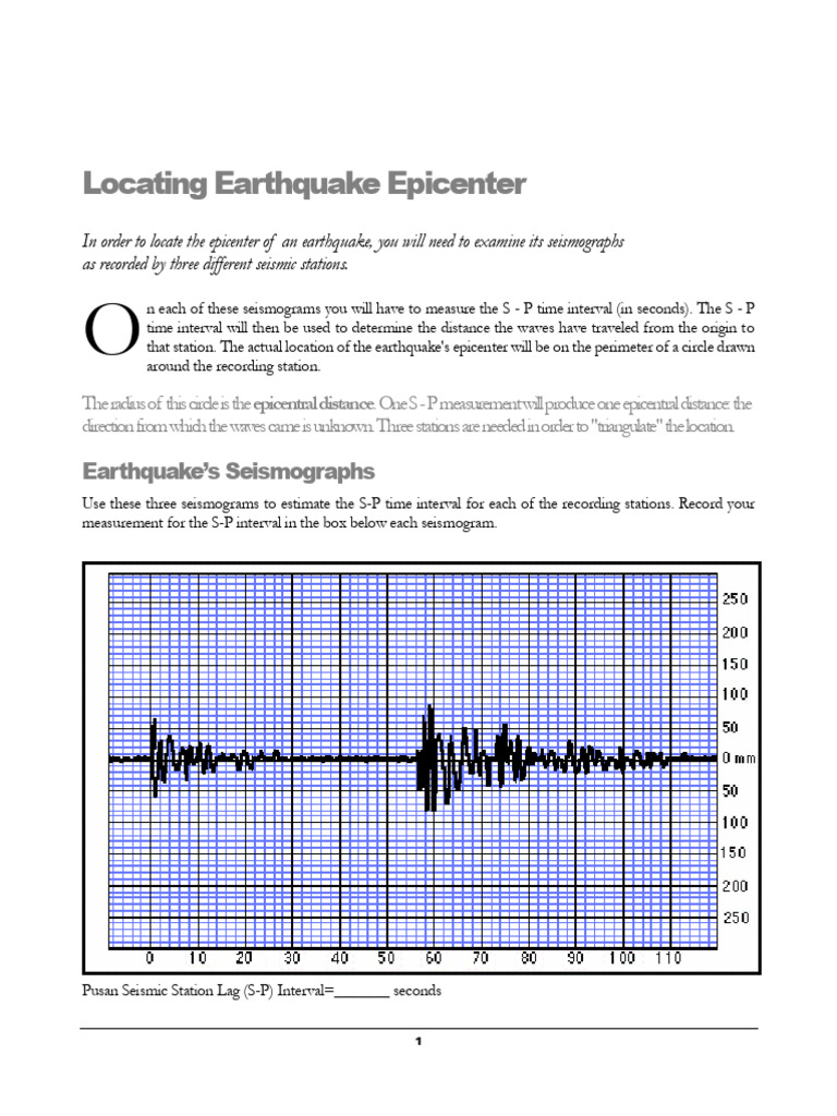 Locating Epicenter Activity | PDF