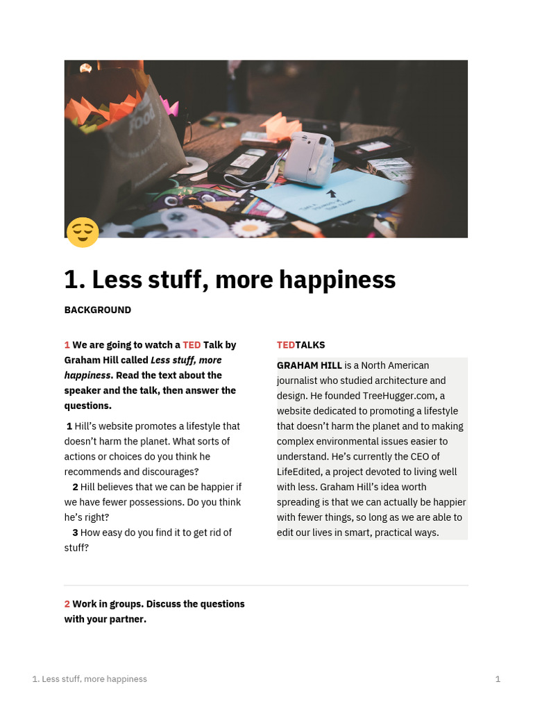 Less Stuff More Happiness PDF | PDF