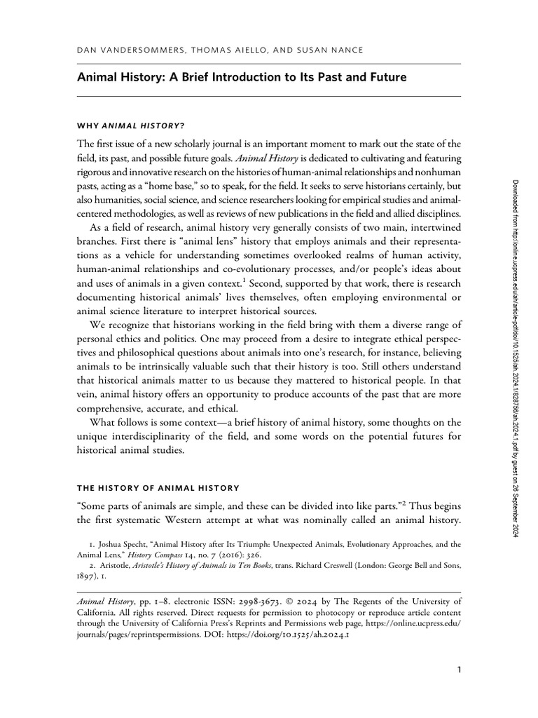 Introduction to Animal History Studies | PDF | Elephant | Science