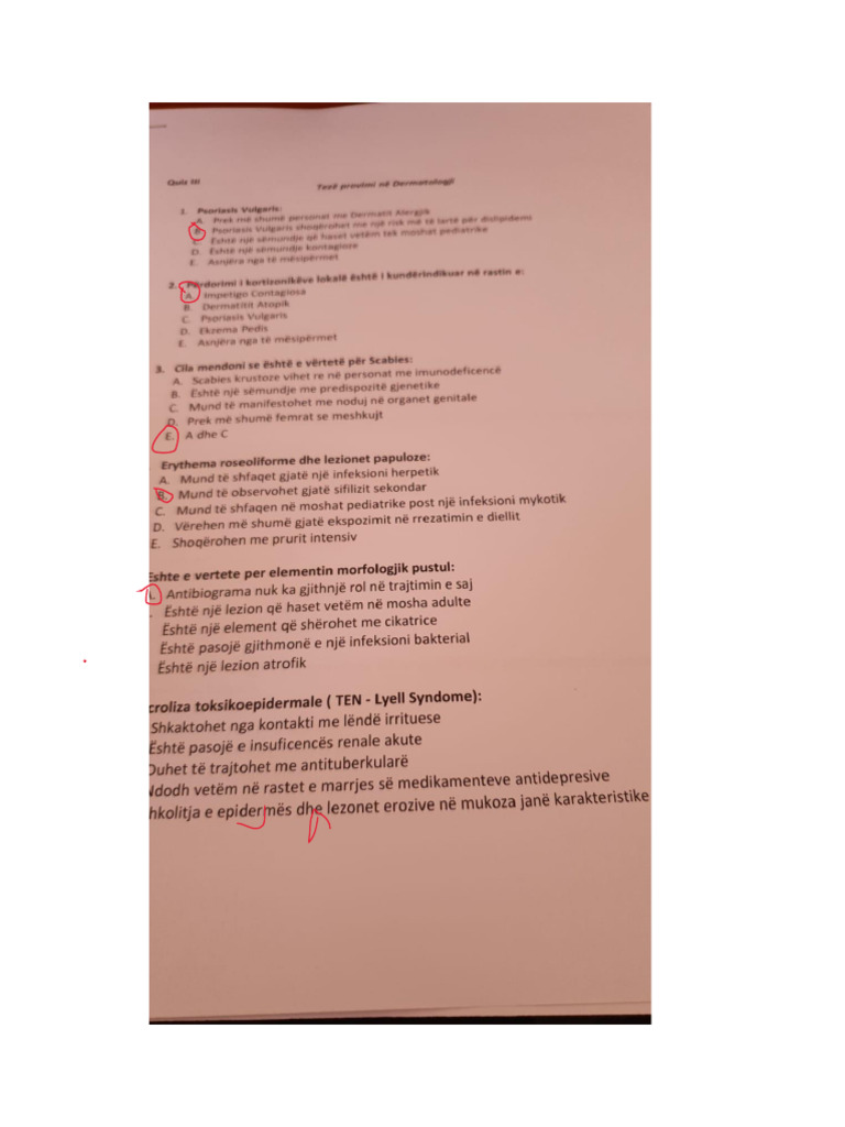 Pyetje Dermato Teza Foto | PDF