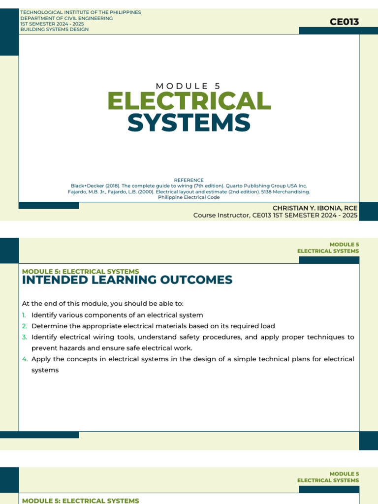 Ce013 Electrical Systems | PDF | Electrical Wiring | Fuse (Electrical)
