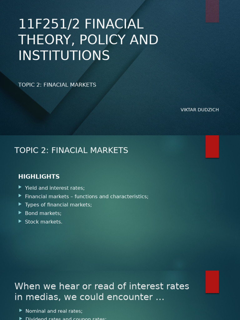 Financial Markets: Interest Rates & YTM | PDF | Stocks | Interest