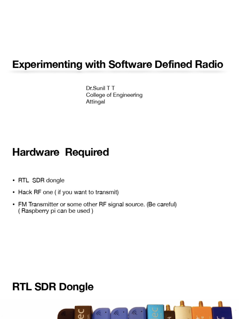 SDR Experimentation Resources Guide | PDF