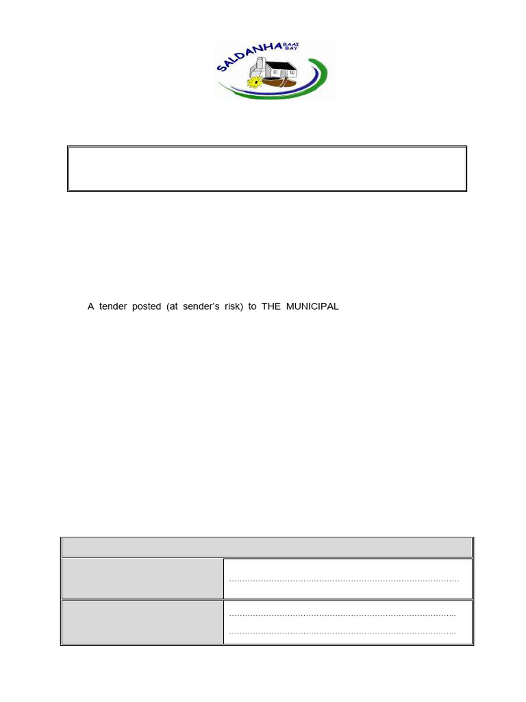 Tender Document SBM 13 21 22 Municipal Account Payments | PDF | Value ...