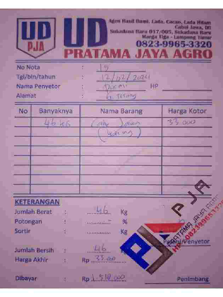Nota Usaha Fredi 1 | PDF