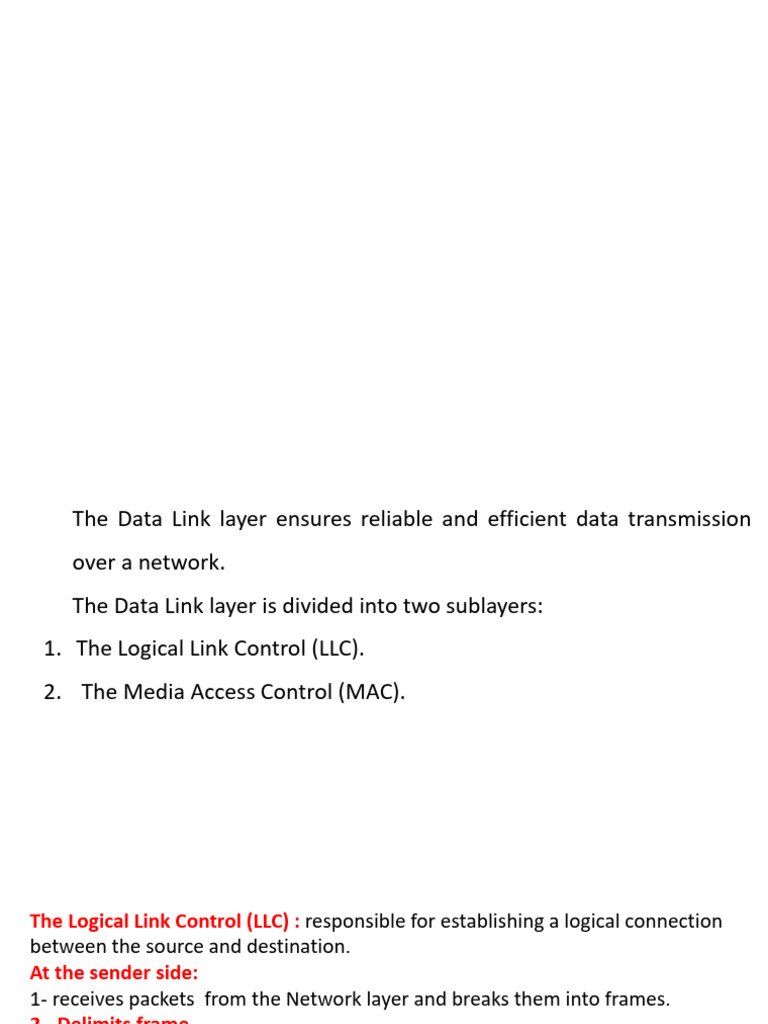 Understanding the Data Link Layer | PDF | Error Detection And ...