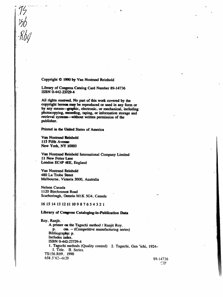 A Premier of Taguchi | PDF | Analysis Of Variance | Engineering Tolerance