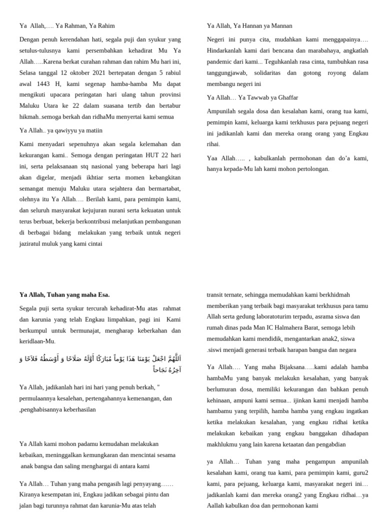 Doa Penyerahan DIPA | PDF