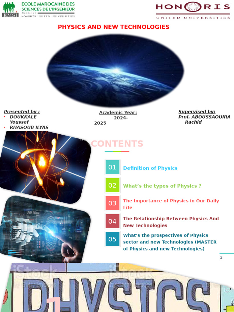 Presentation of Physics and New Technologies | PDF | Physics | Mechanics