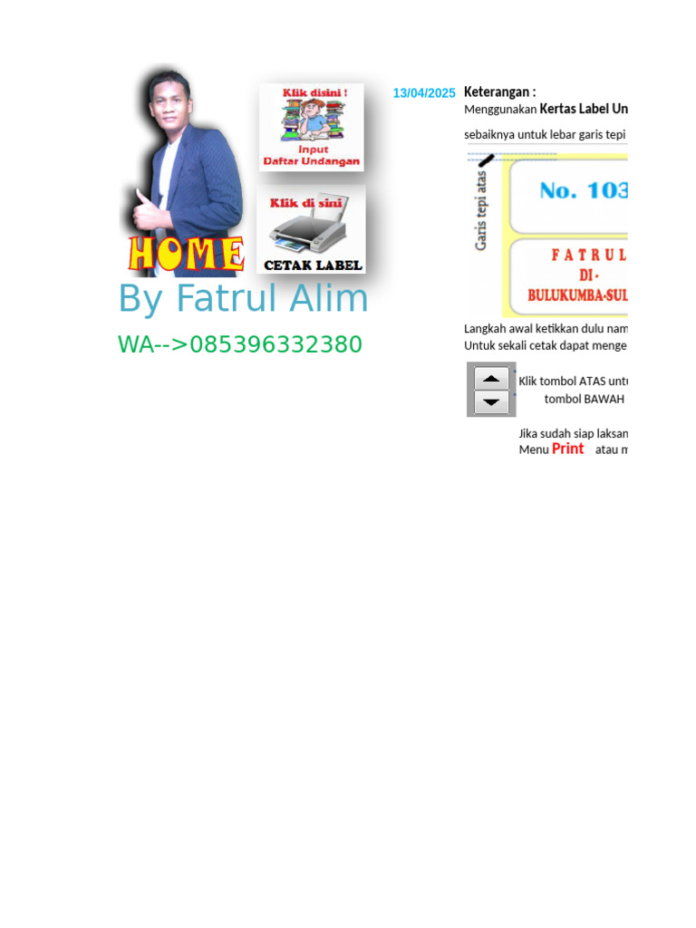 Label Undangan Ibu Aji Ramlah (2020) Smpn2 | PDF