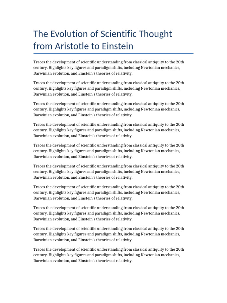 Evolution of Scientific Thought | PDF | Mechanics | Classical Mechanics