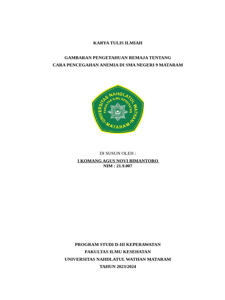 Kti Anemia Komang Agus Markojos Acc | PDF