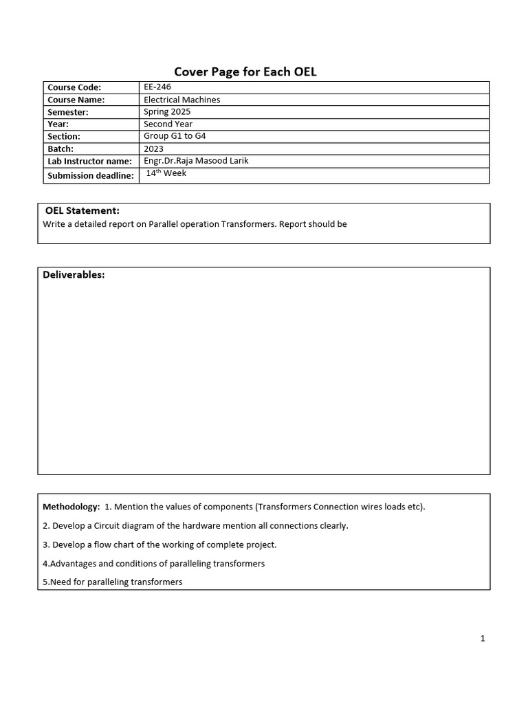 Cover Page For Each PBL OEL | PDF