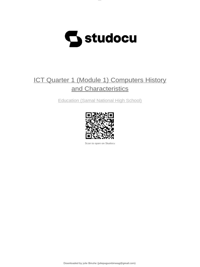 Ict Quarter 1 Module 1 Computers Historyand Characteristics (AutoRecovered) | PDF | Integrated ...