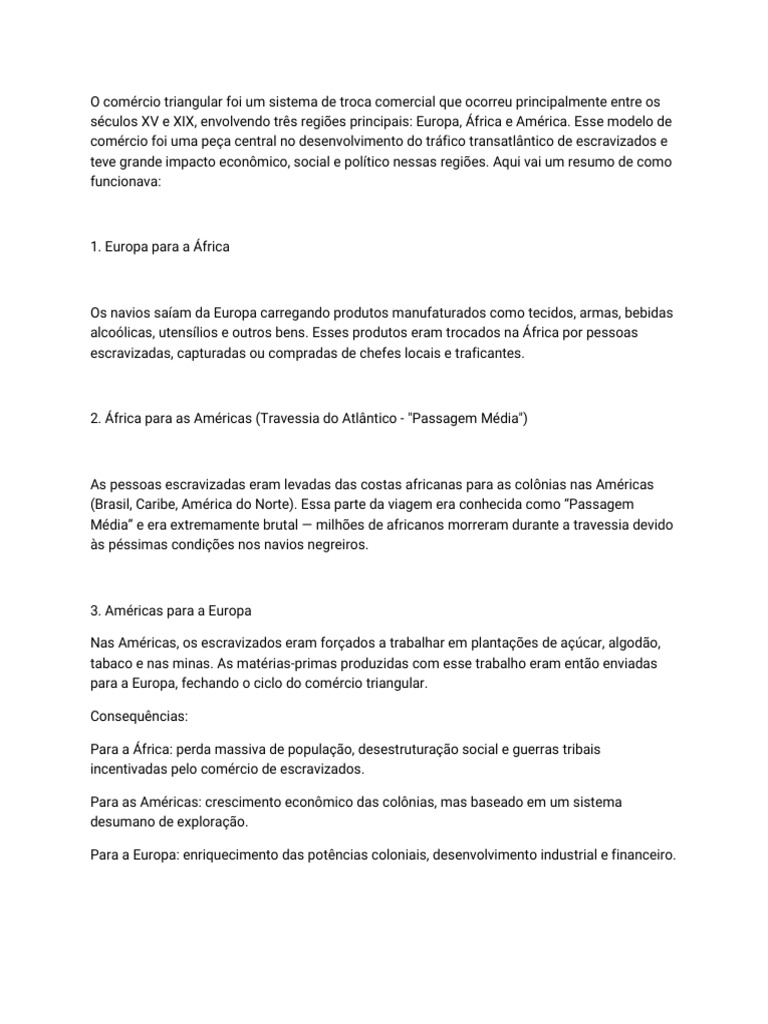 Comércio Triangular: Impactos e Funcionamento | PDF