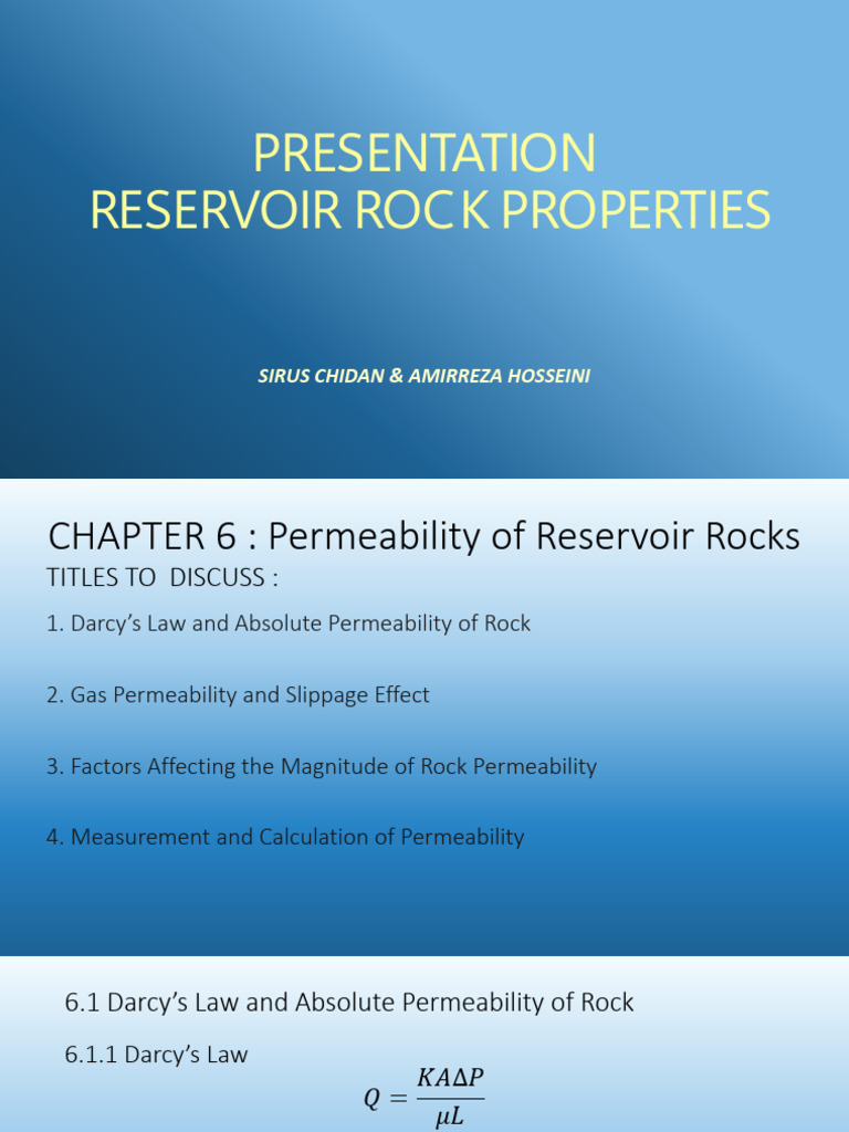 Reservoir Rock Permeability Insights | PDF | Electrical Resistivity And ...