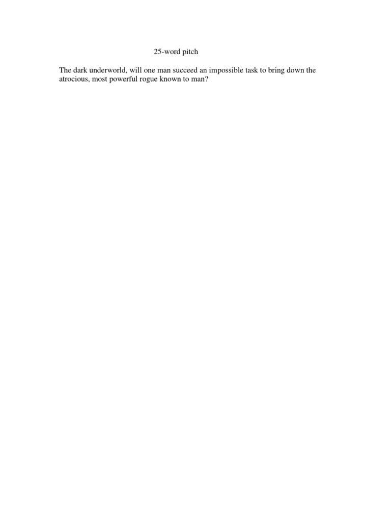 25 Word Pitch | PDF | Young Adult