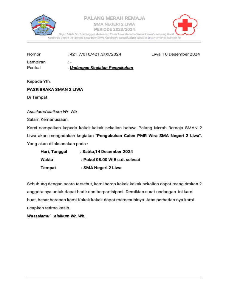 Surat Undangan Pengukuhan | PDF