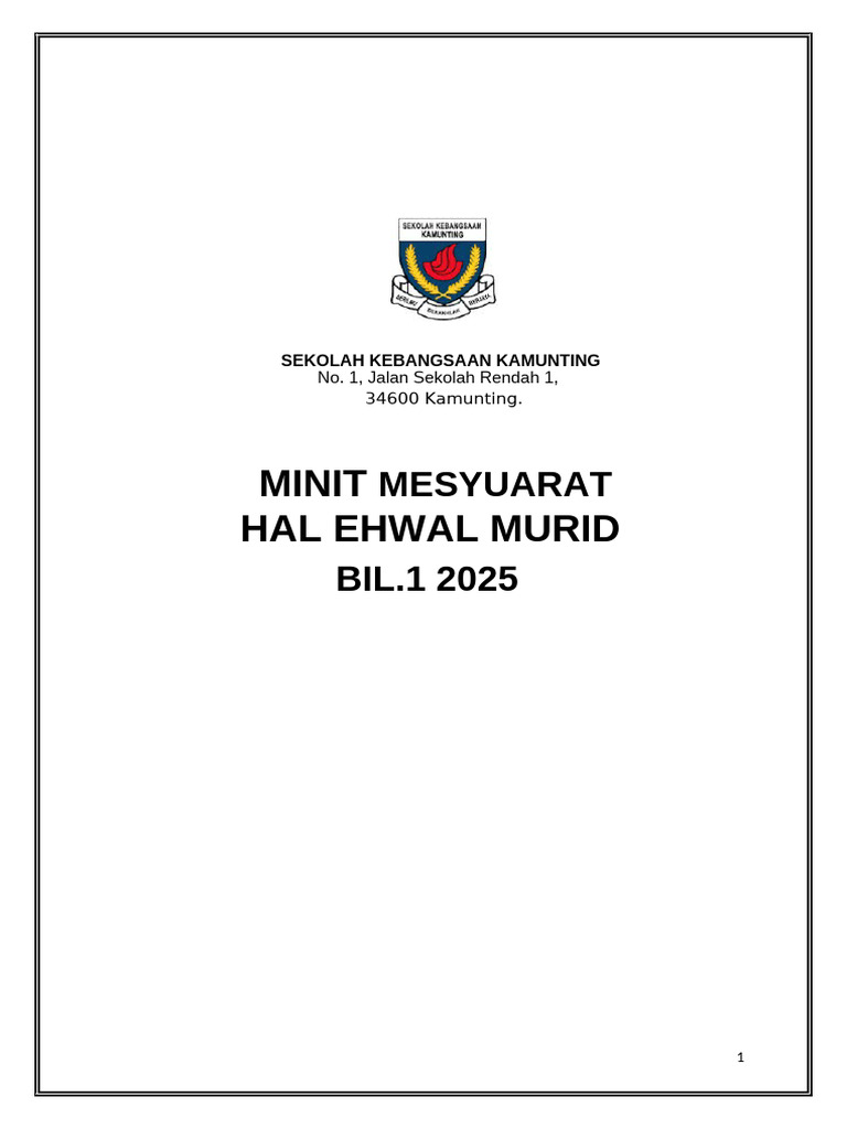 Minit Mesyuarat Hem Bil 1 2025 | PDF