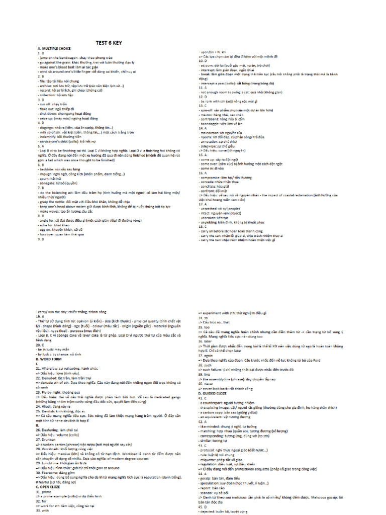 9A1 TEST 6-15 KEY | PDF