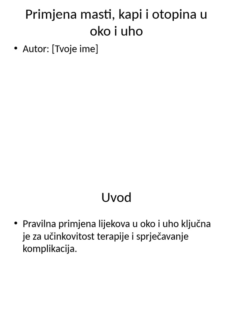 Primjena Masti Kapi Otopina | PDF