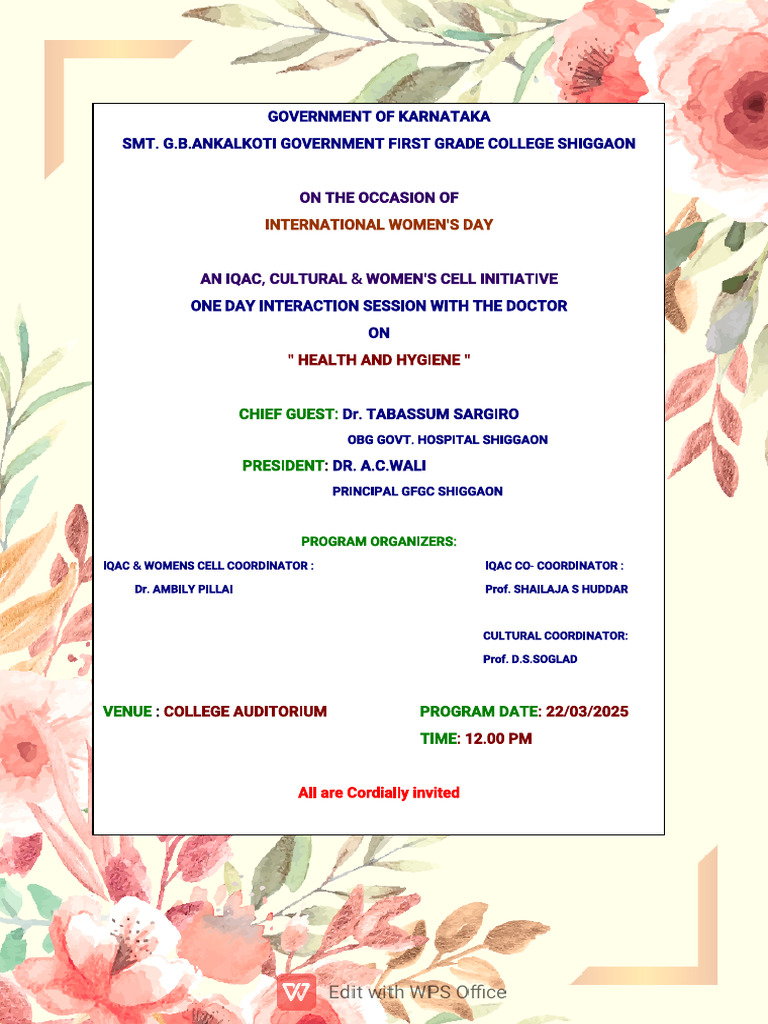 WOMEN'S CELL INVITATION 22rdmarch25 | PDF