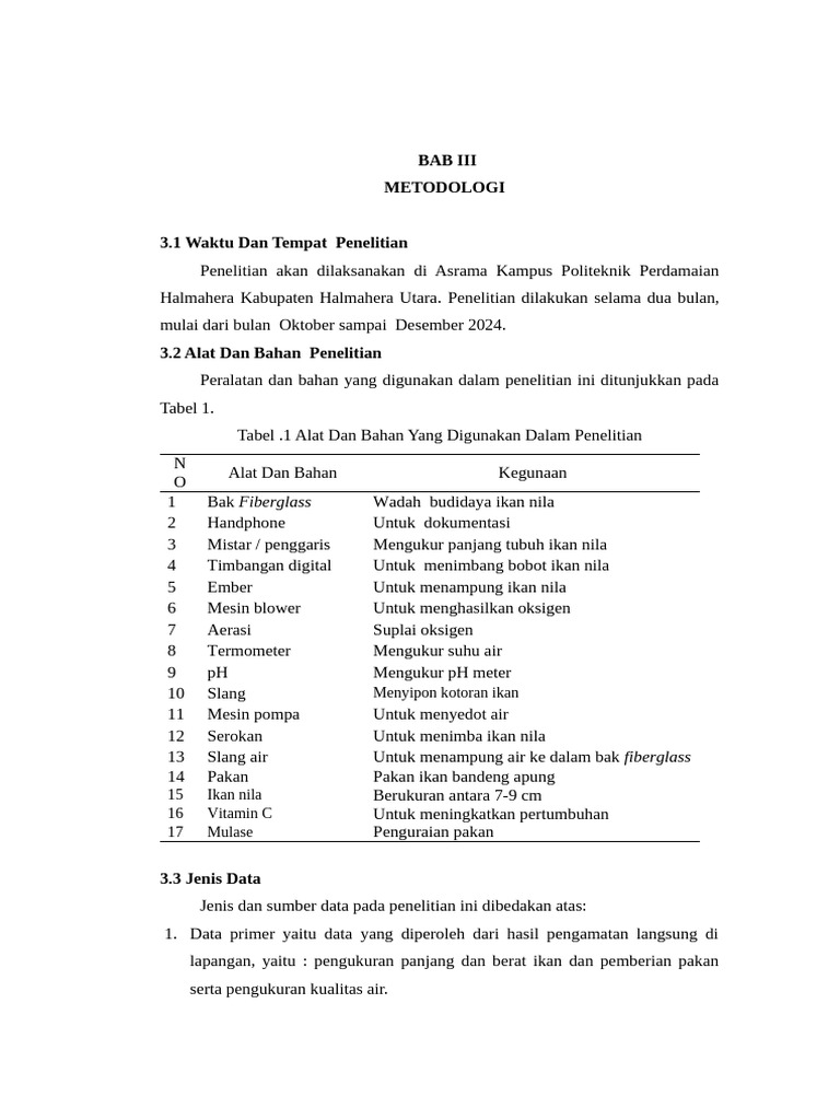 ANDY PROPOSAL BAB III | PDF