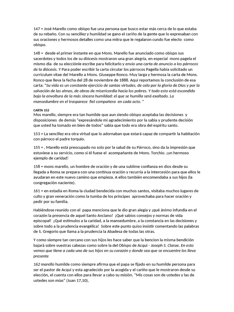 Trabajo DE LAS CARTAS DE MARELLO | PDF | Oración | obispo