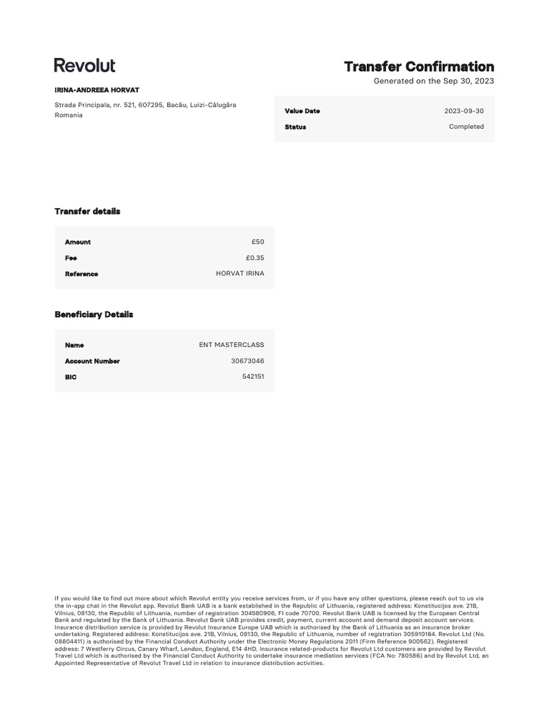 Transaction Confirmation Report - en GB - d1f14d | PDF | Banks | Insurance
