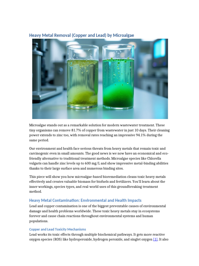 heavy_metal_removal_(copper_and_lead)_by_microalgae | PDF | Chemical Substances | Chemistry