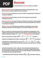 Cours D'électricité 1 | PDF | Courant électrique | Résistance (électricité)