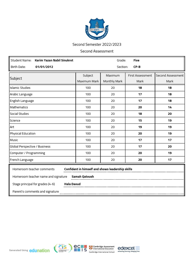 Student Assessment Report 2022/2023 | PDF