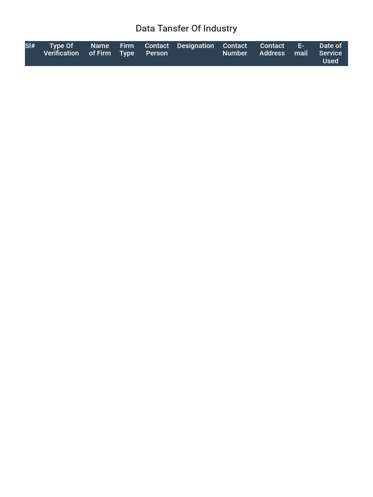 Data Tansfer of Industry | PDF