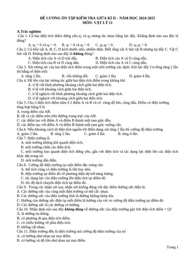 ĐỀ CƯƠNG_ĐỀ MINH HỌA KT GK2 K11_24_25 (1) | PDF