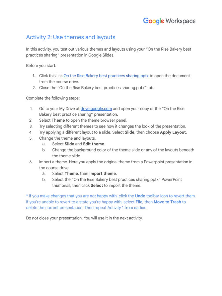 Google Slides Themes and Layouts Guide | PDF