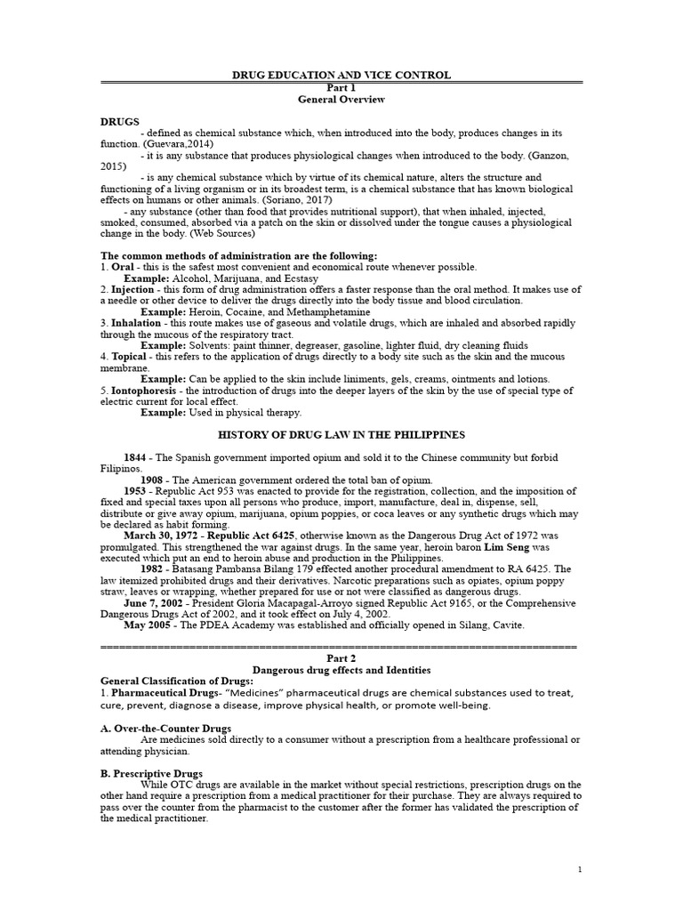 Drug Education: Types and Effects | PDF | Stimulant | Topical Medication